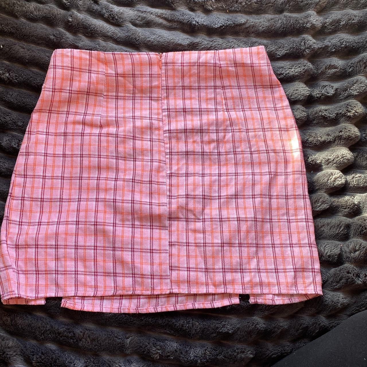 Small shien plaid pink skirt brand new without tags... - Depop