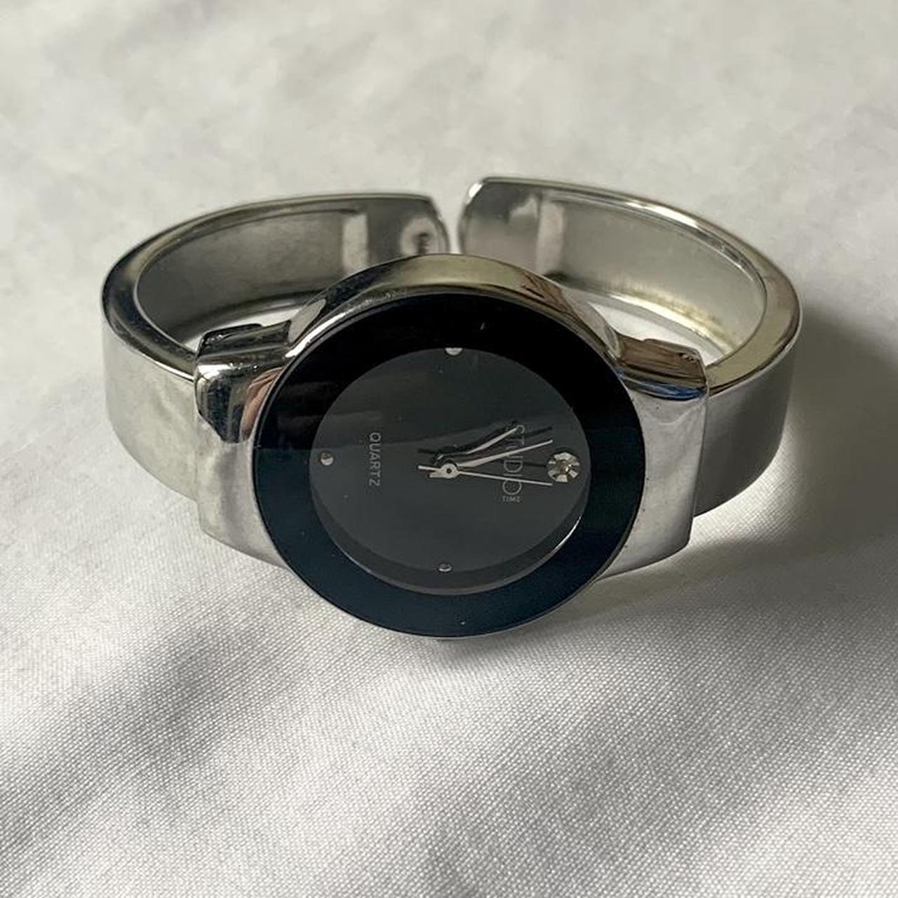 Studio Women's Silver and Black Watch | Depop
