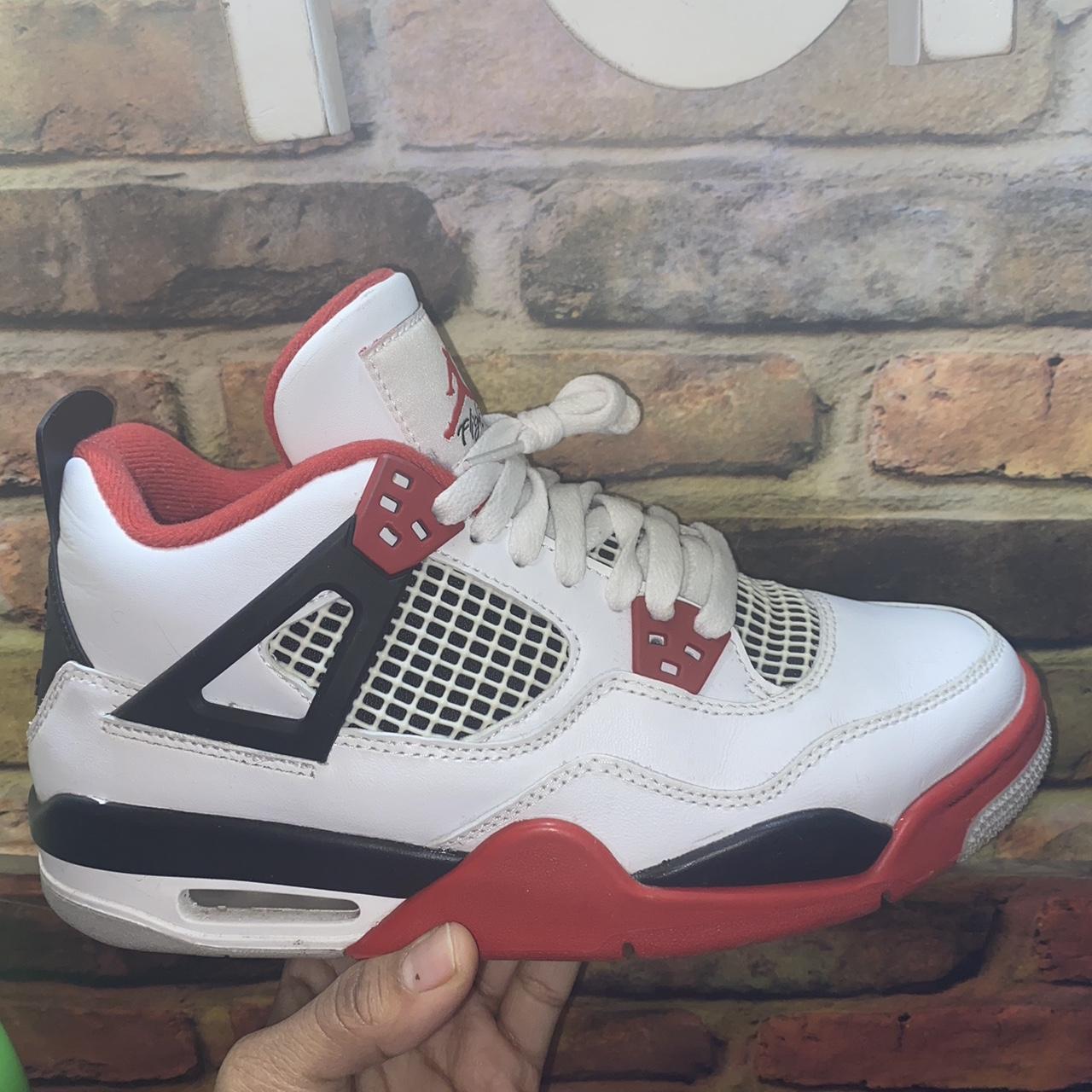 Fire Red 4s Like new Minor creasing Sz 6.5Y Jordan... - Depop