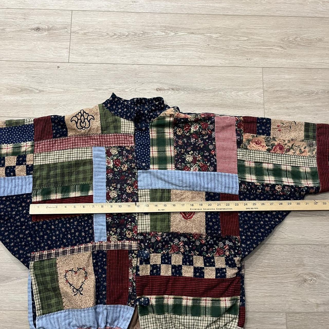 Homemade patchwork quilt jacket No size tag Size L... | Depop