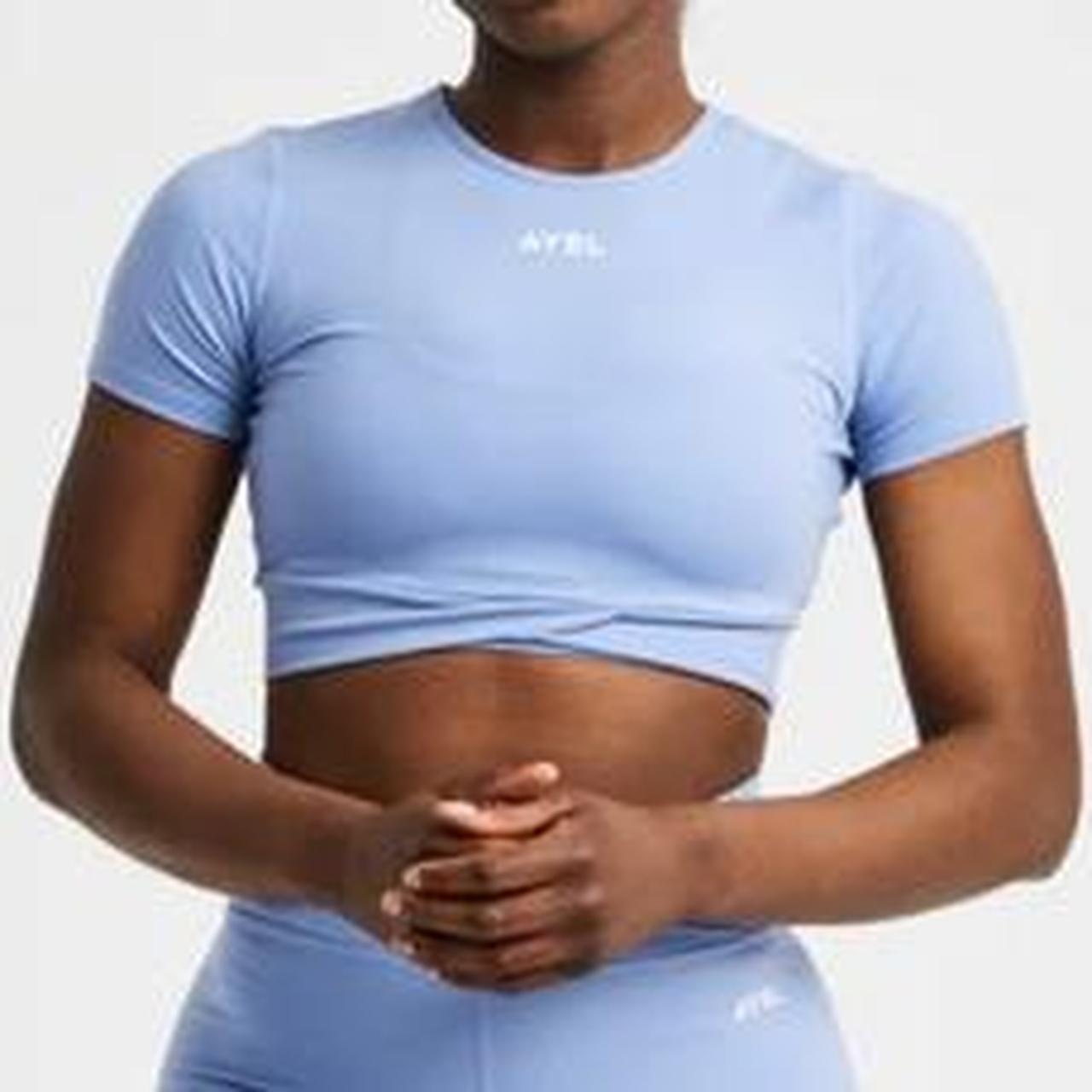 AYBL flow crop top in Parisian blue, size S Brand... - Depop