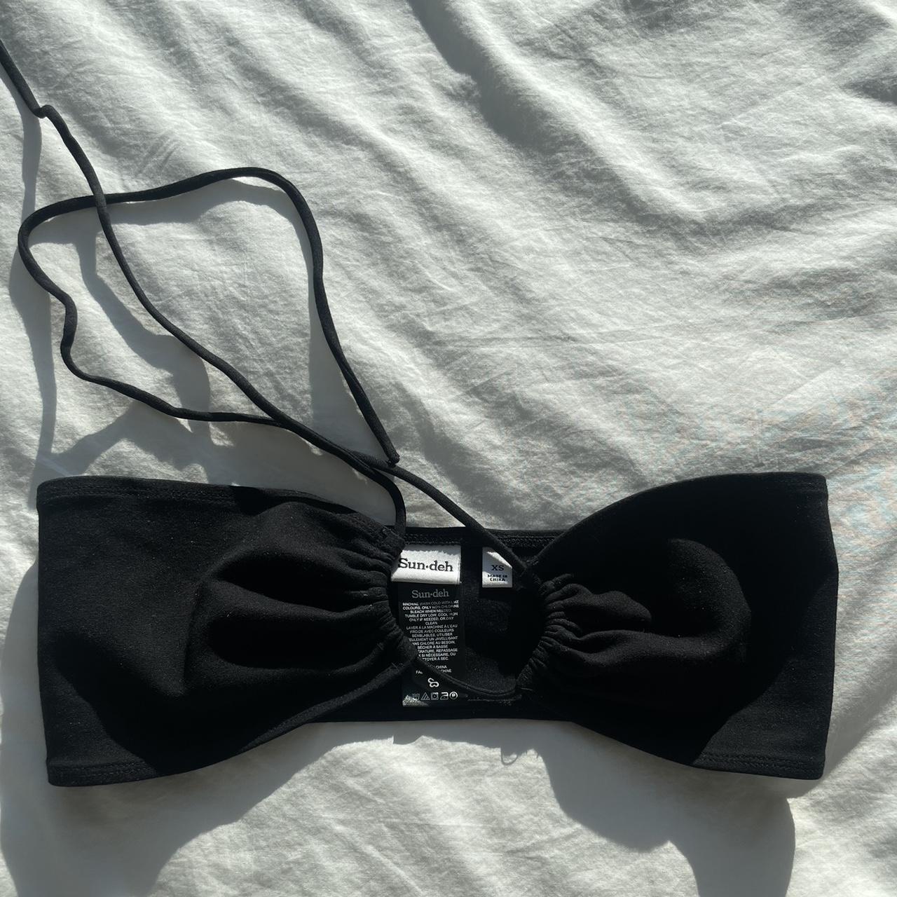 Sun-deh black bra top - worn but good condition - Depop