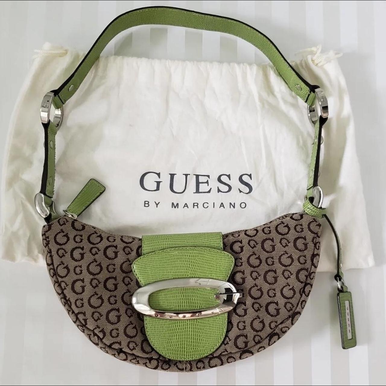 Guess vintage monogram green shoulder bag perfect... - Depop