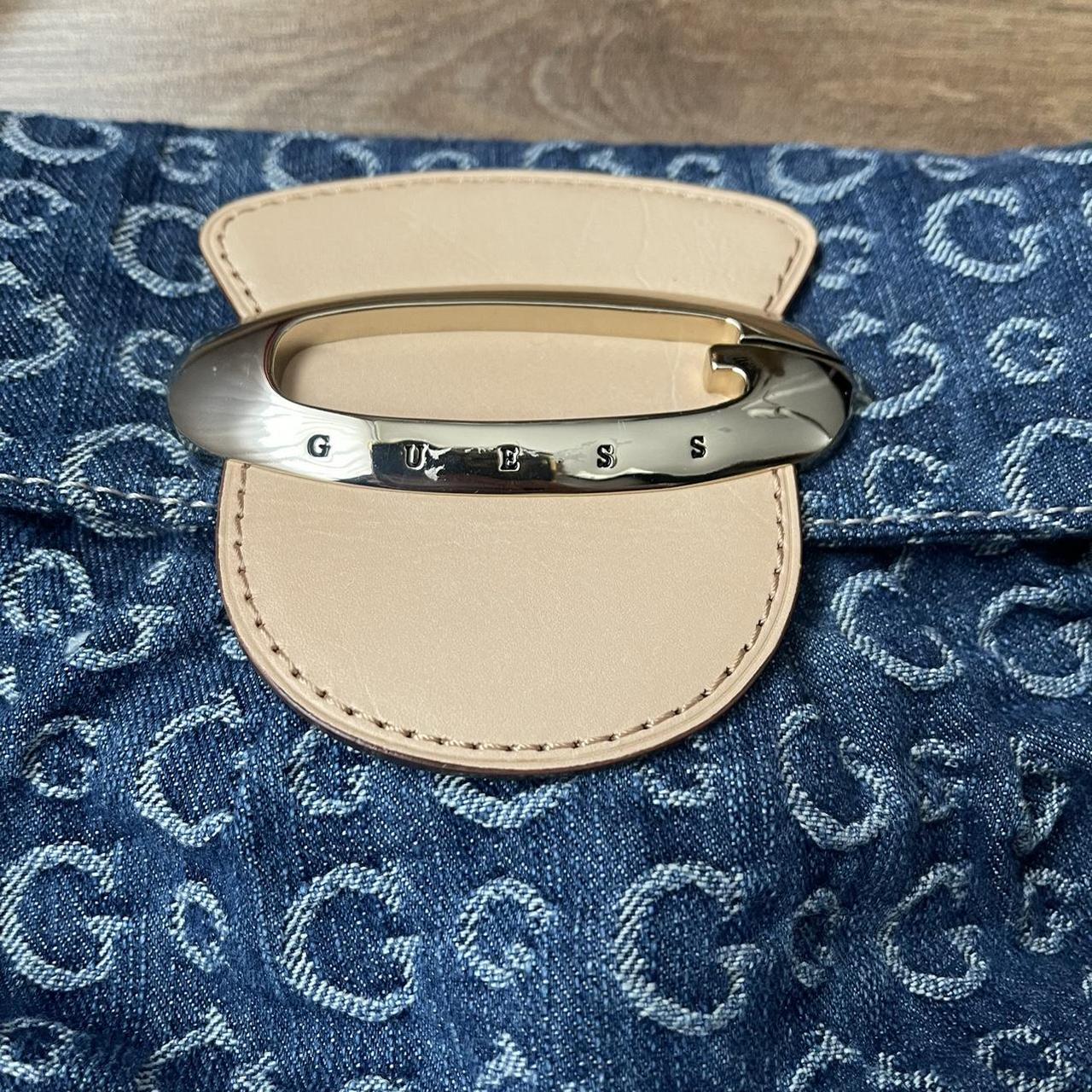 Guess vintage denim monogram shoulder bag flawless... - Depop