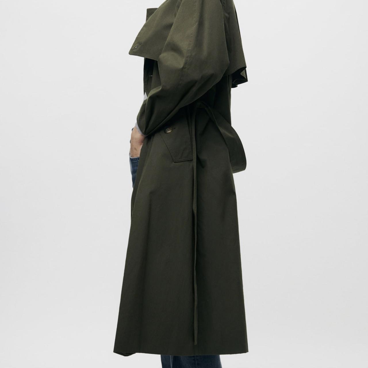 Zara ZW Collection water repellent khaki trench... - Depop