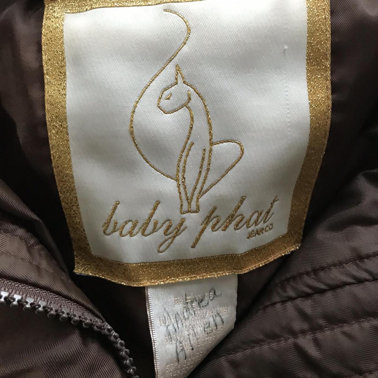BROWN BABY PHAT PUFFER, with embroidered baby phat... - Depop