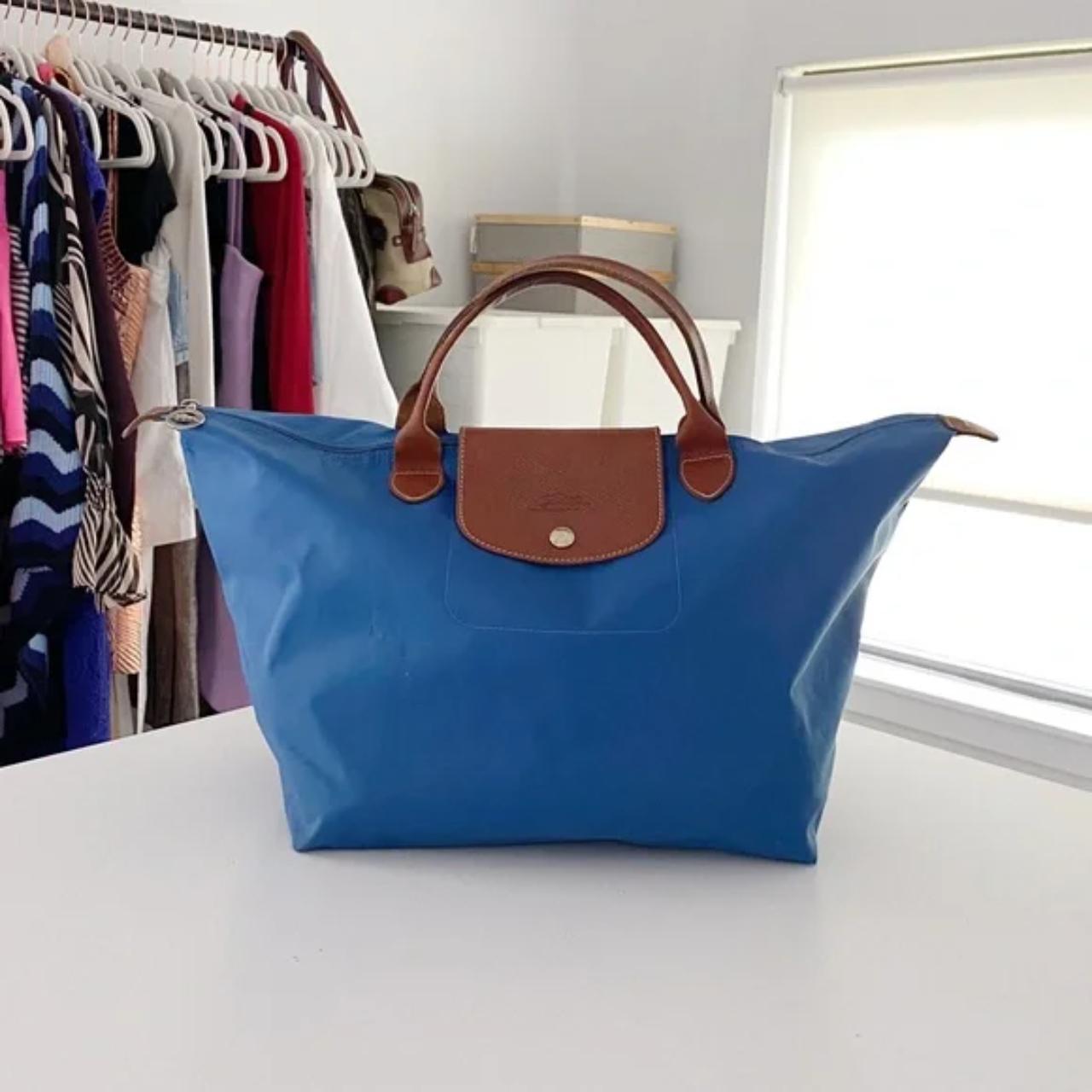 Longchamp Le Pliage Original M Handbag in Sky... - Depop