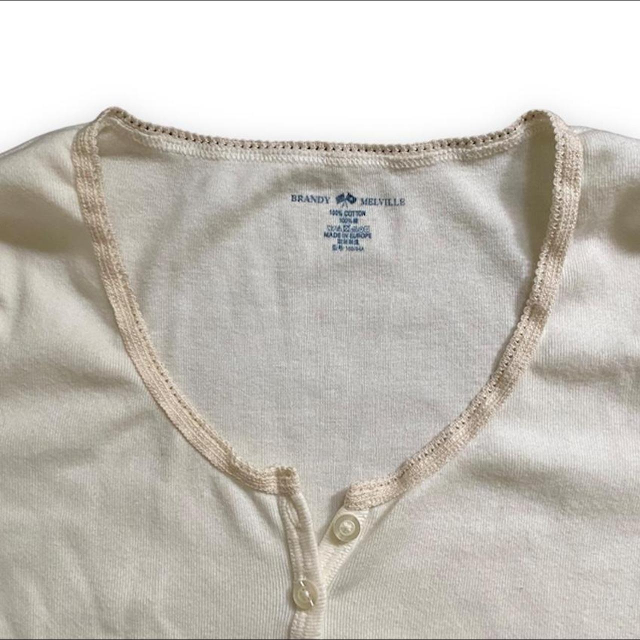 brandy white laced button up top hardly worn brand:... - Depop