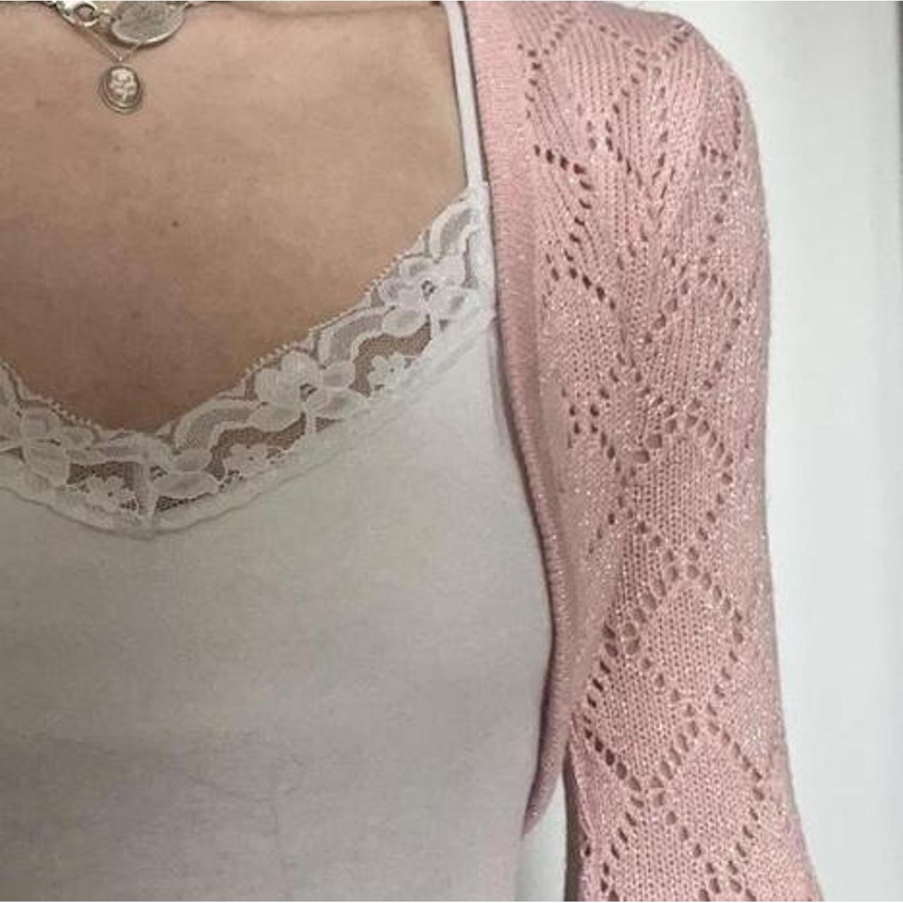 coquette ballerina pink sparkly lace... - Depop