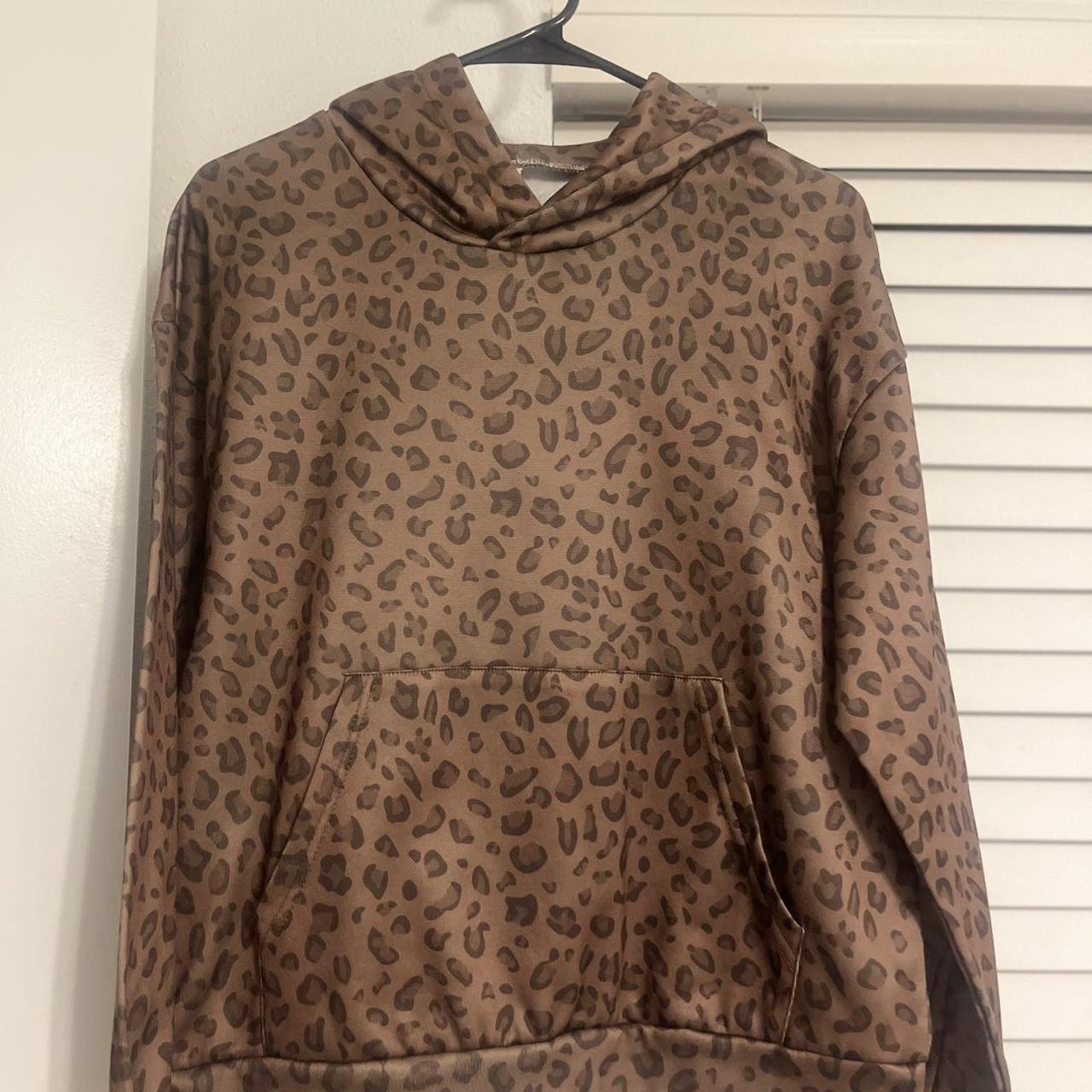Leopard print hoodie Size XS fits oversized. - Depop