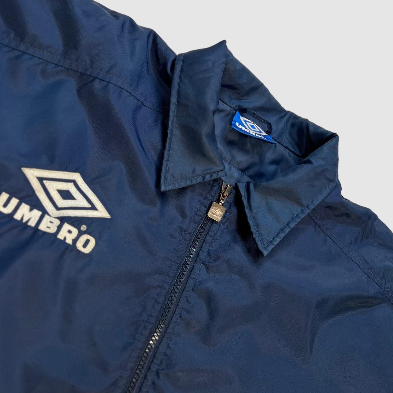 Vintage Umbro 90s Navy Harrington Windbreaker... - Depop