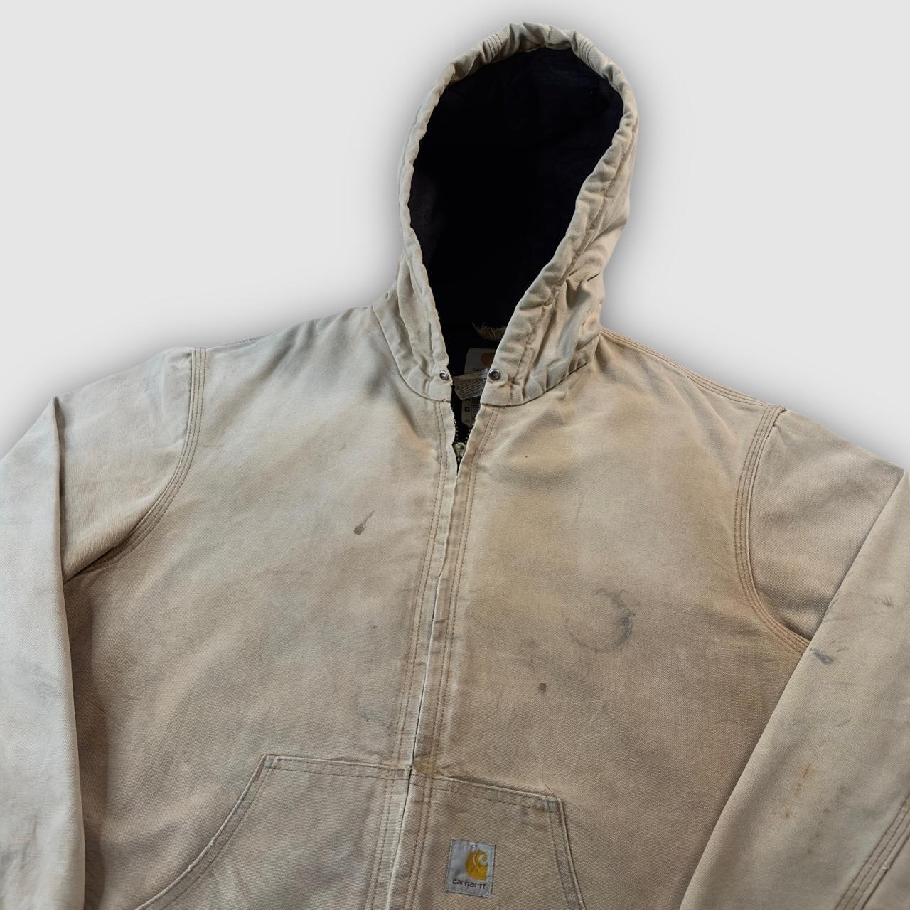Vintage Carhartt Active Jacket in Light Cream... - Depop