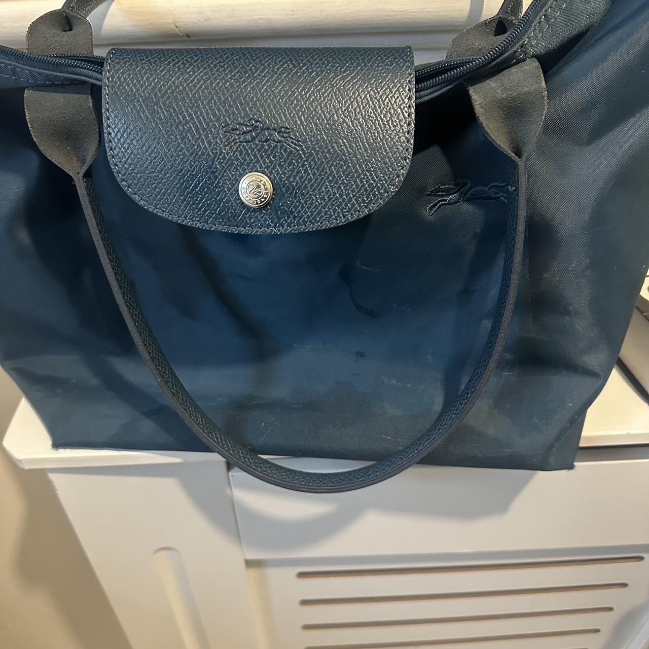 Blue longchamp Worn many times x Bought for 90 - Depop