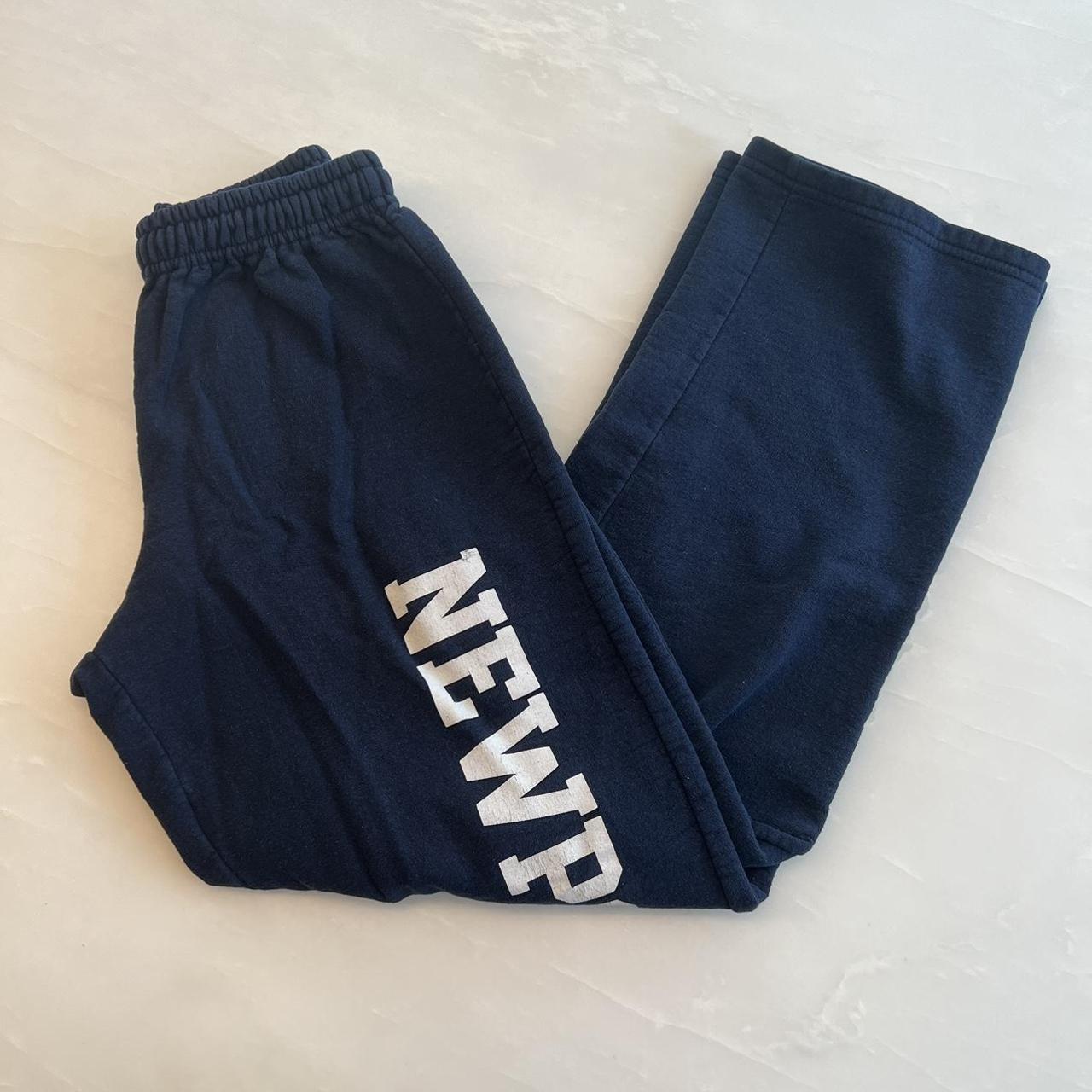 "Newport" Navy Blue Sweat Pants Brand: Gildan Size:... - Depop