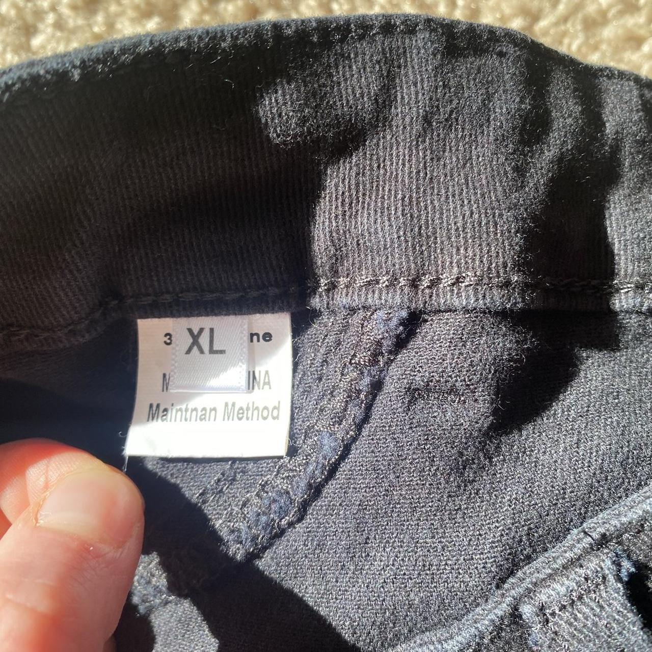 Low rise black cargo mini jean skirt • stretchy •... | Depop