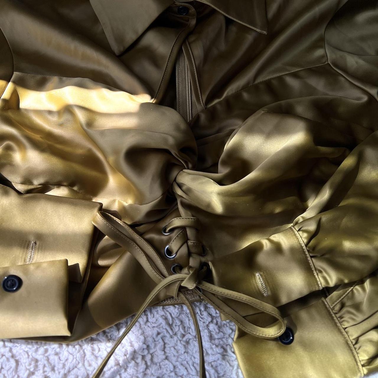 Cider Women's Khaki and Green Blouse | Depop