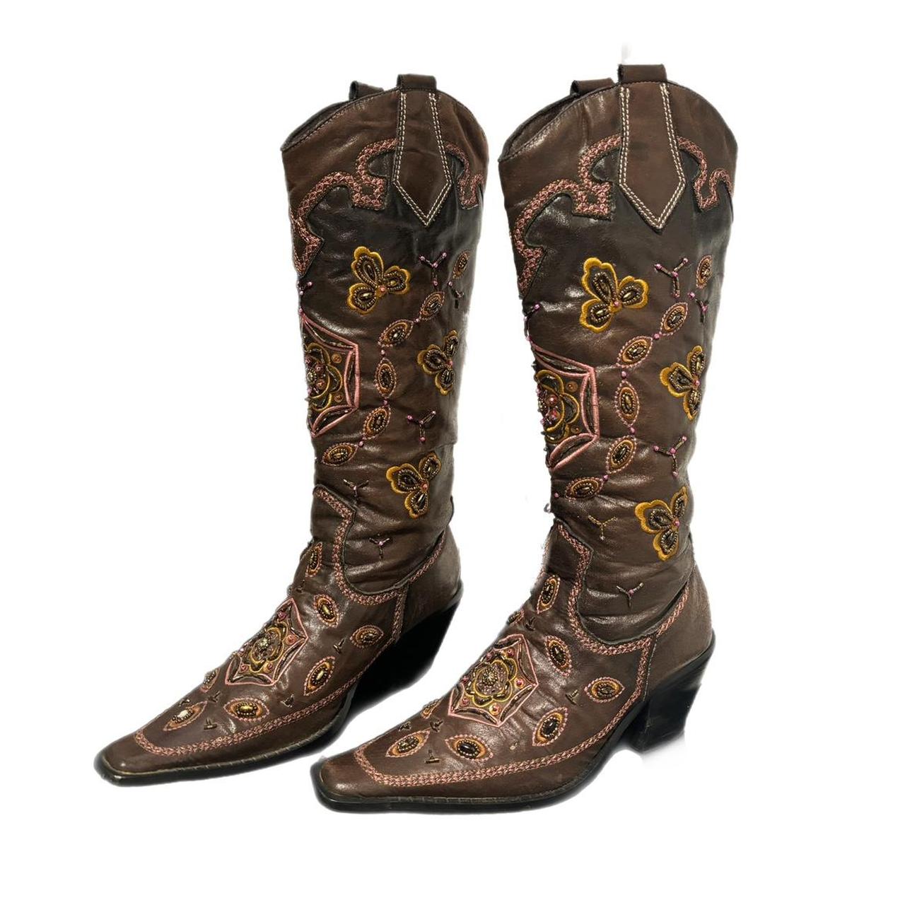 Embroidered Beaded Vintage Cowgirl Boots #cowboy #y2k | Depop