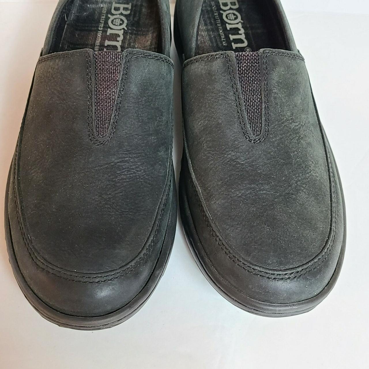 Born Lex Black Leather Slip On Loafers Women's... - Depop
