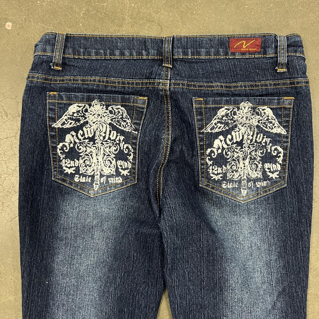 Y2K Neeso Premium Affliction Style “New York” Jeans... - Depop