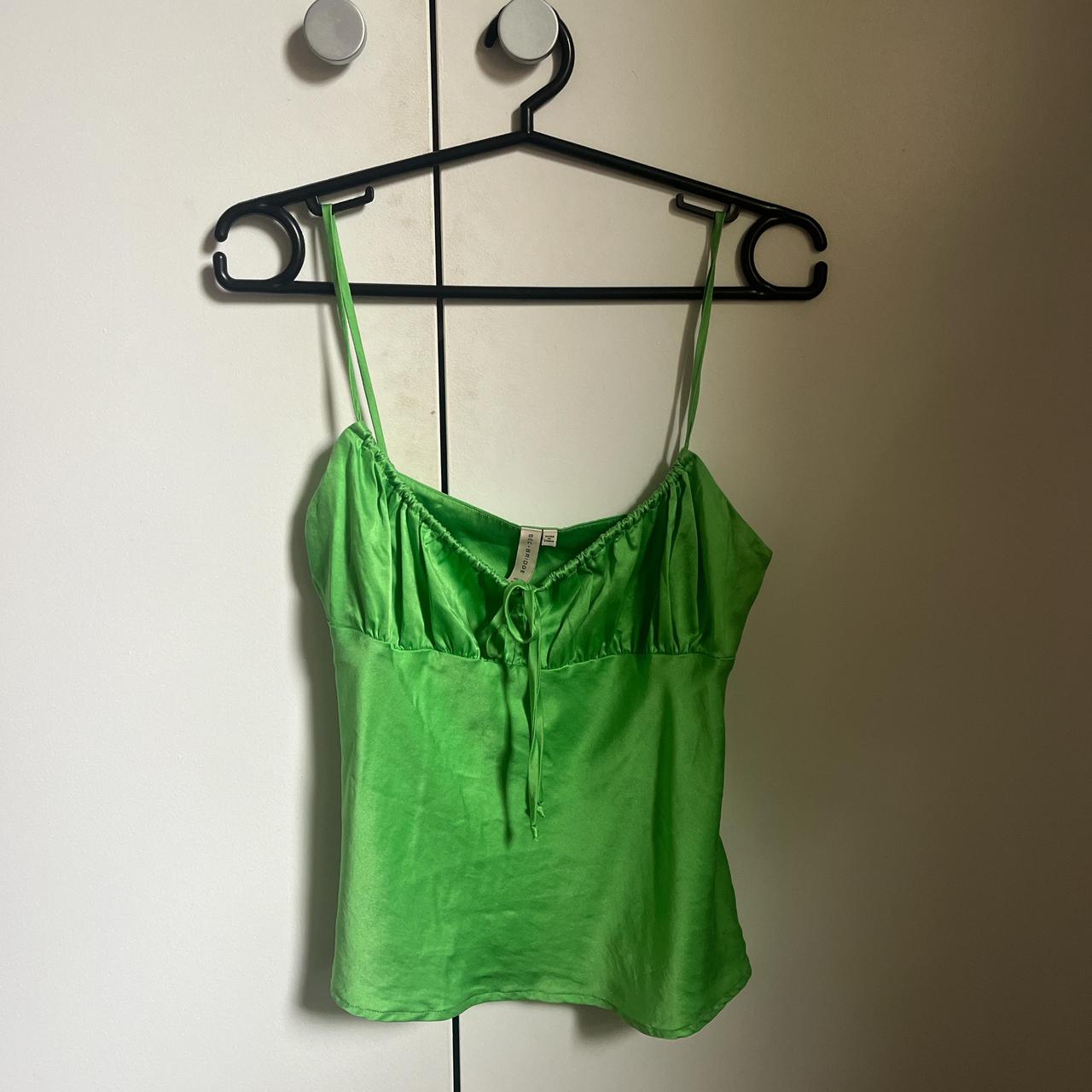 Green Bec and bridge silk cami Size 8 tie front... - Depop