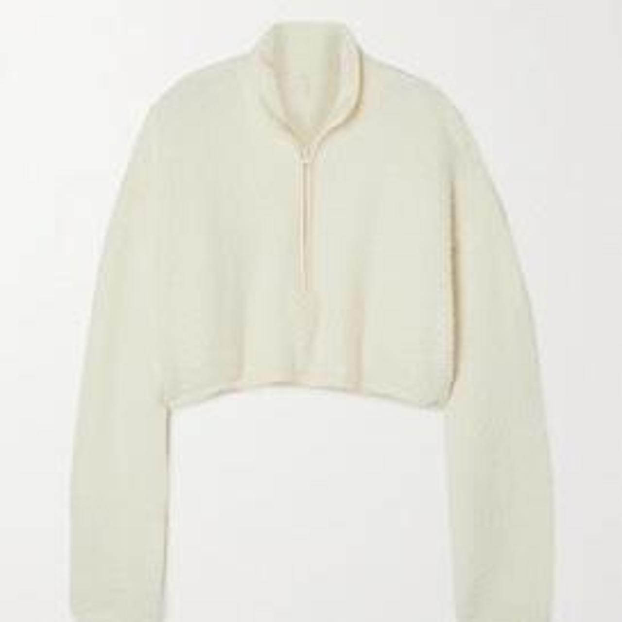 Skims white cropped cozy knit sweater. Size S/M -... - Depop