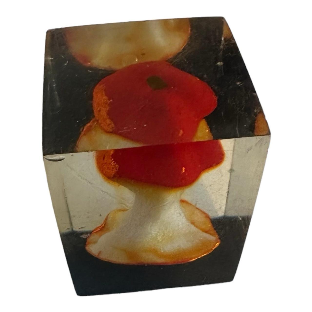 Lucite Mushroom Red Paperweight Square Vintage Mario... - Depop