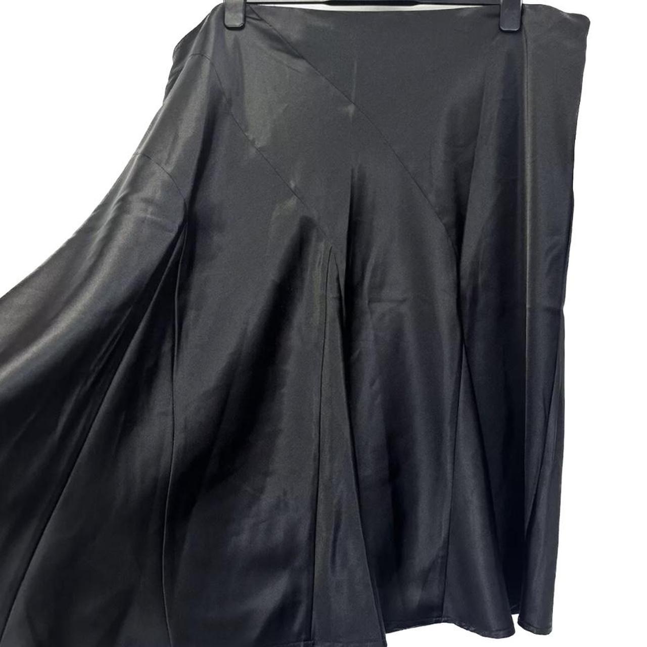 Collection Black Satin Pattern Skirt Plus Size 24... - Depop