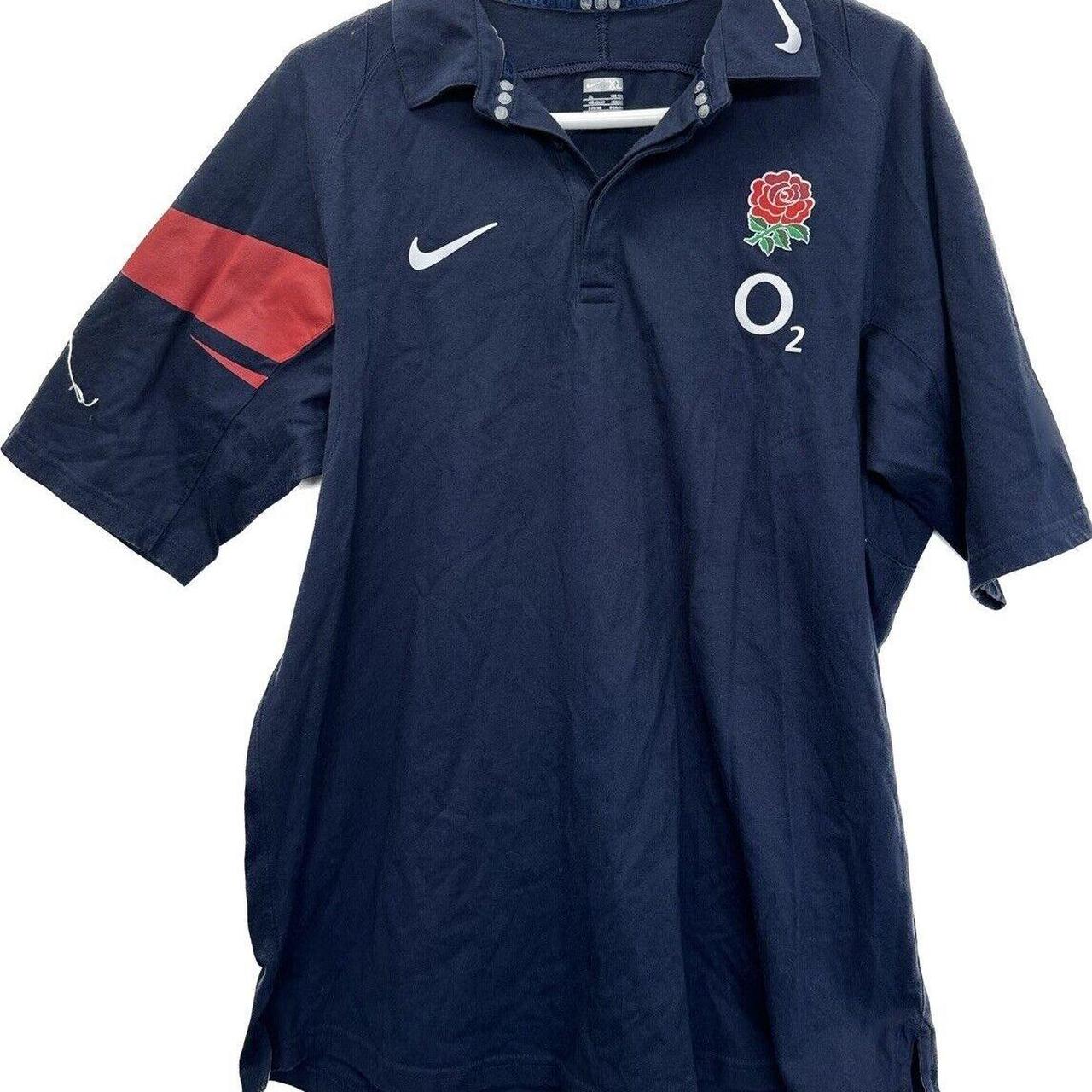 Nike Rugby o2 England Navy Polo Shirt Top Size XL... - Depop
