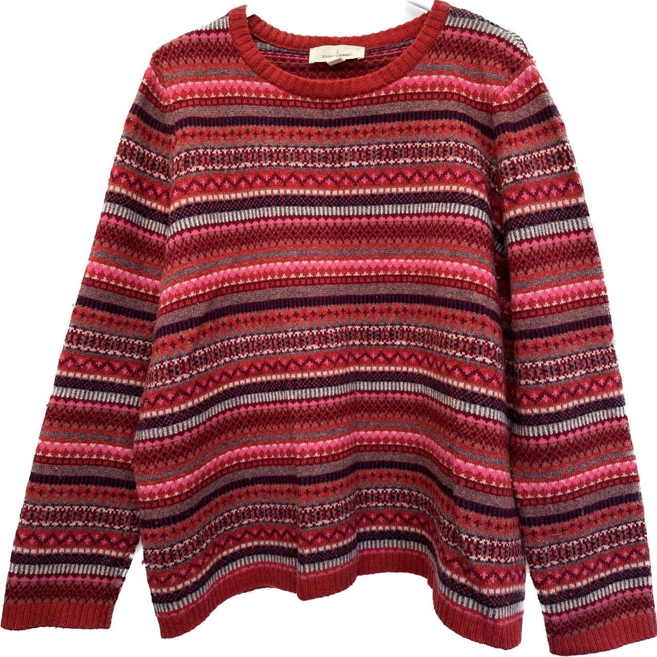 Seasalt Cornwall Red Fairisle percella cove wool... - Depop