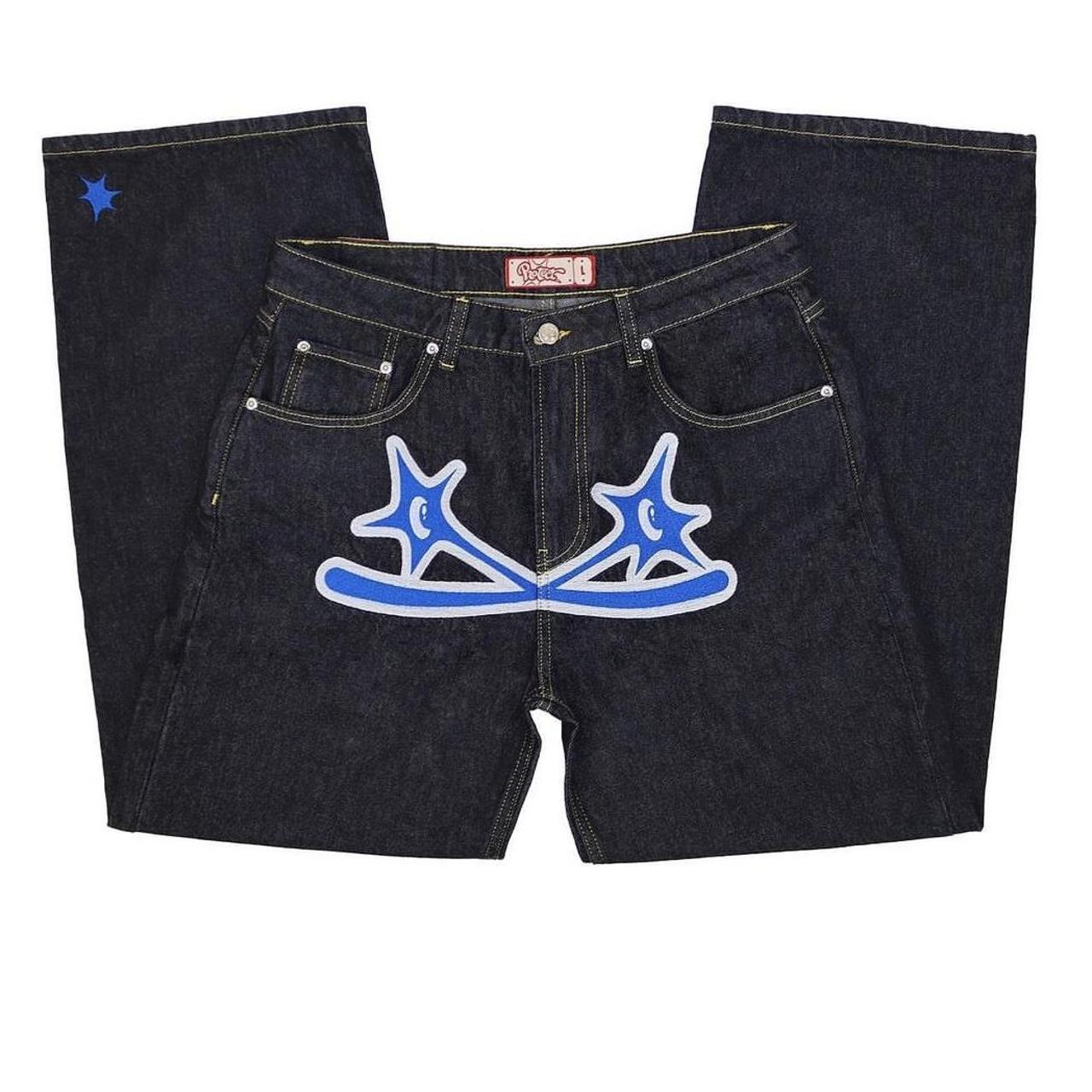 Protect London Blue Spike Denim Jeans Size Large... - Depop