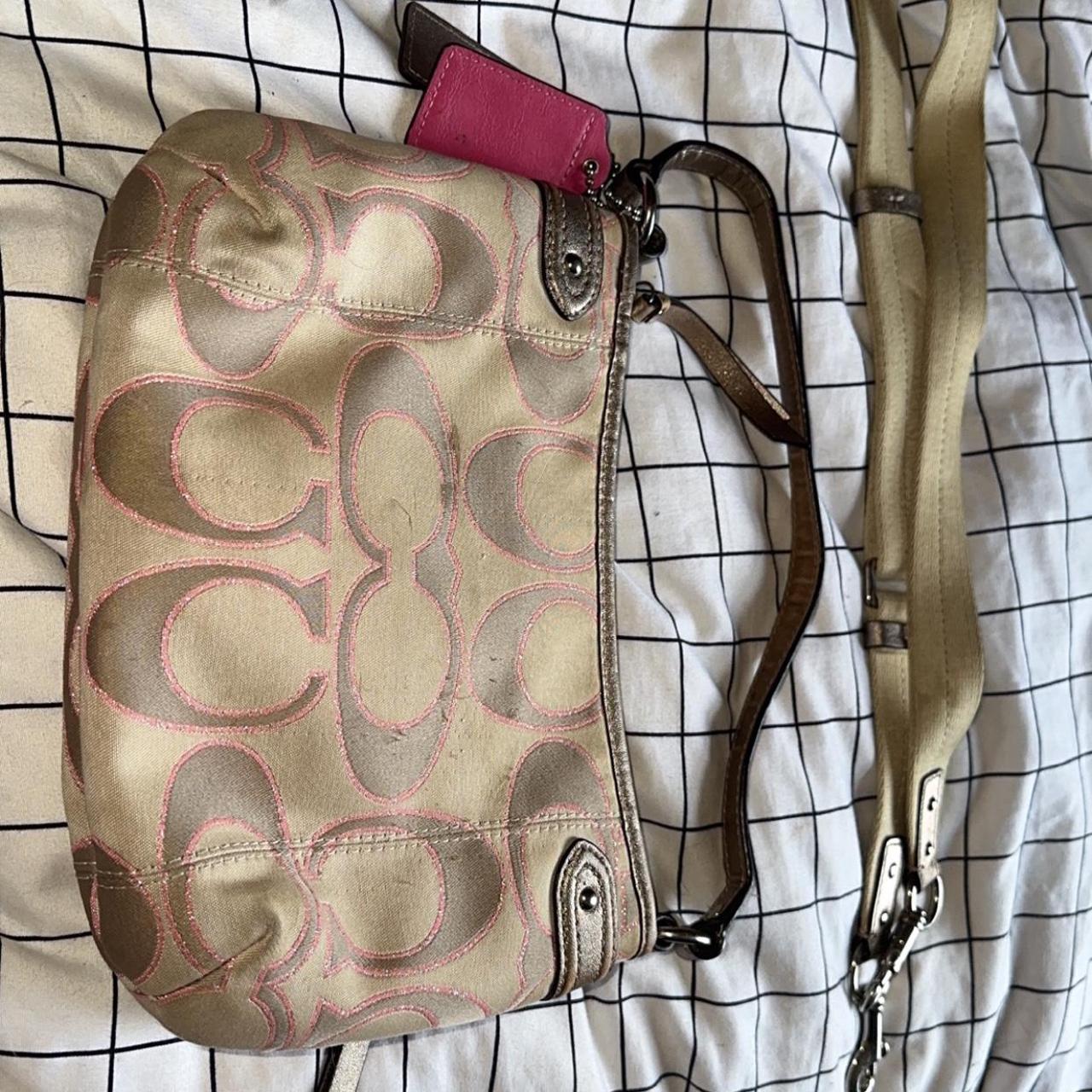 Coach Women's Tan and Pink Bag | Depop