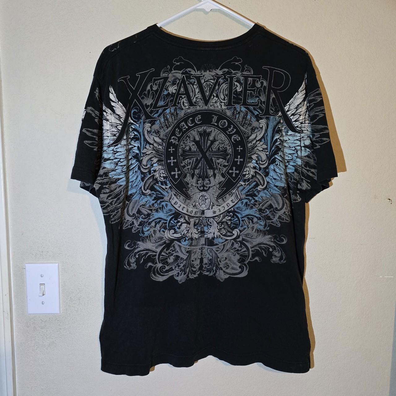 Xzavier Y2K Cyber Goth Emo Grunge Wings Tee Size XL... - Depop