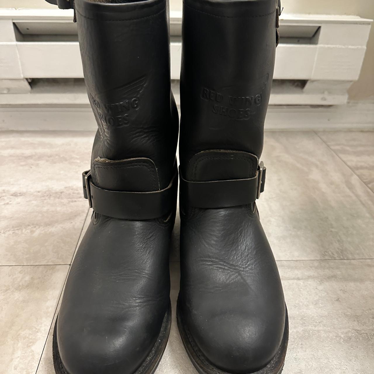 Vintage Red Wing Engineer Boots Made in USA Size 10... - Depop