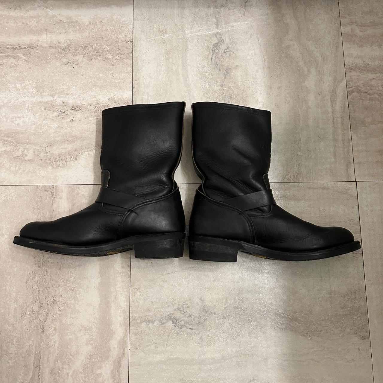 Vintage Red Wing Engineer Boots Made in USA Size 10... - Depop