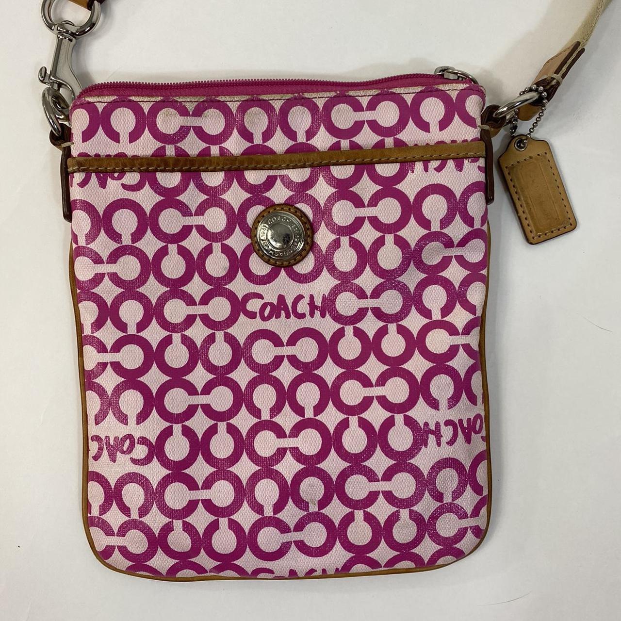 This beautiful leather, pink coach shoulder bag is... - Depop