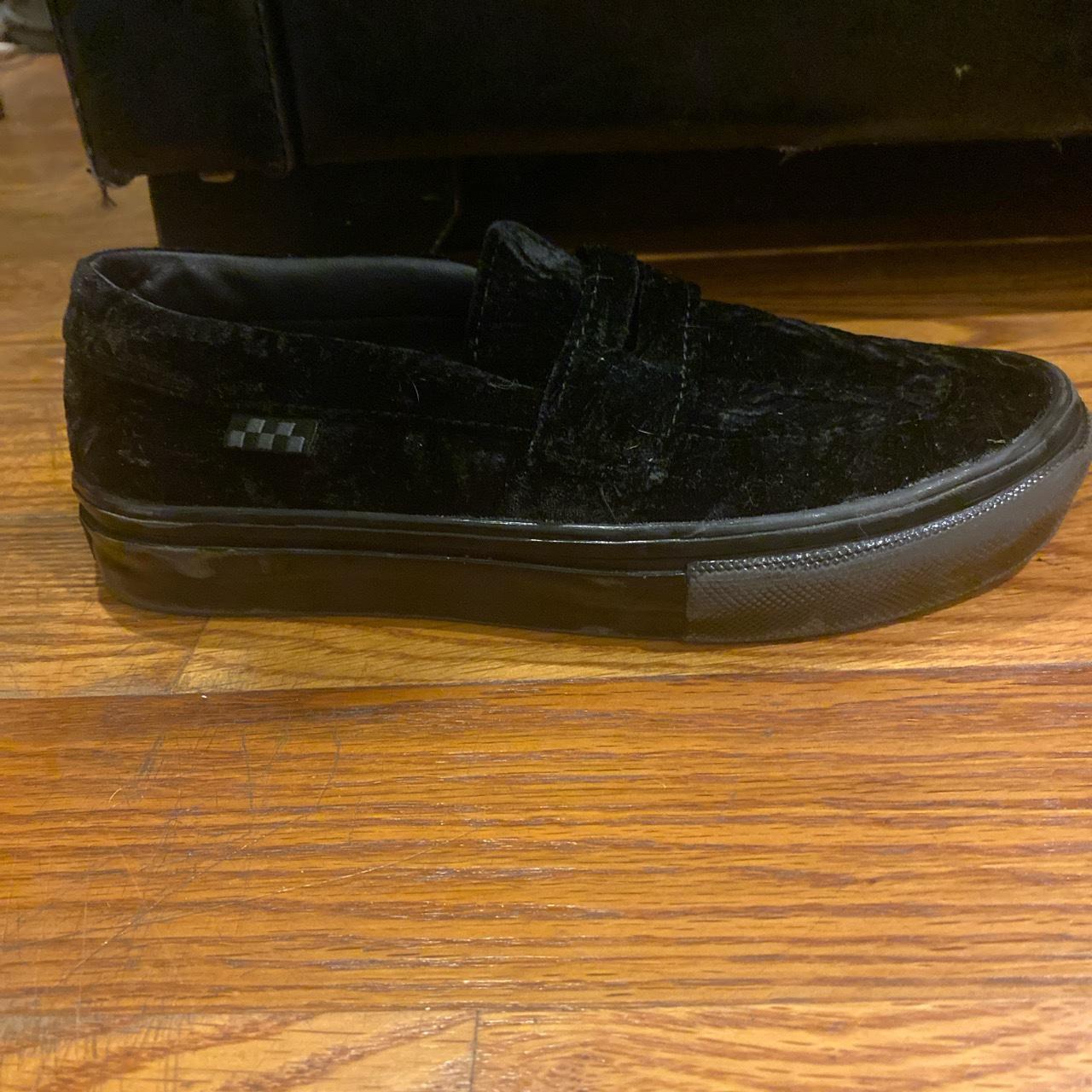 black penny loafer velvet vans these shoes are meant... - Depop