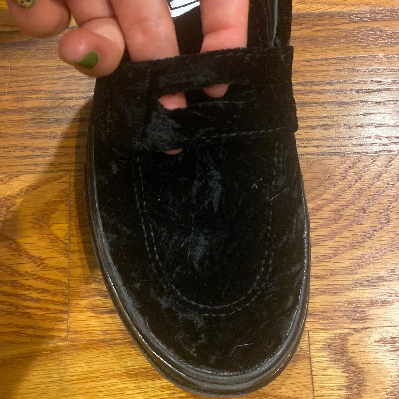 black penny loafer velvet vans these shoes are meant... - Depop