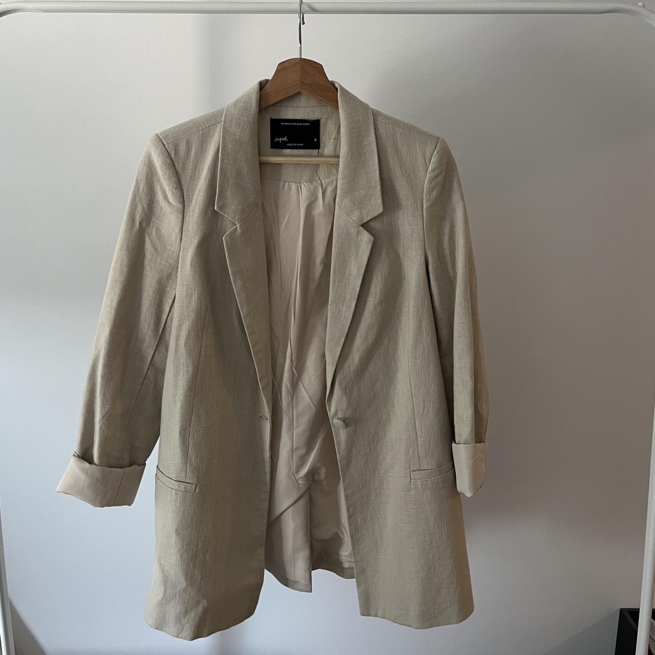 Supré Beige Linen Blazer - Size AU 8/XS (fits up to... - Depop