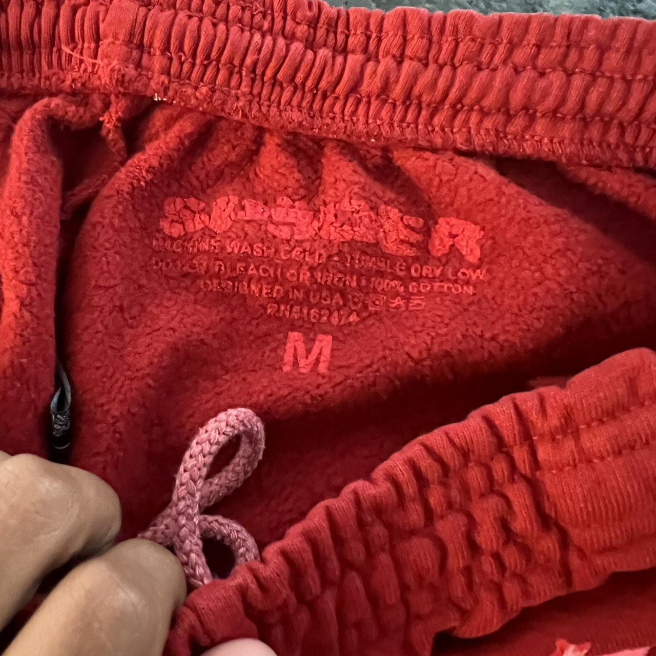 Sp5der Red Sweatpants | Worn twice and open to... - Depop