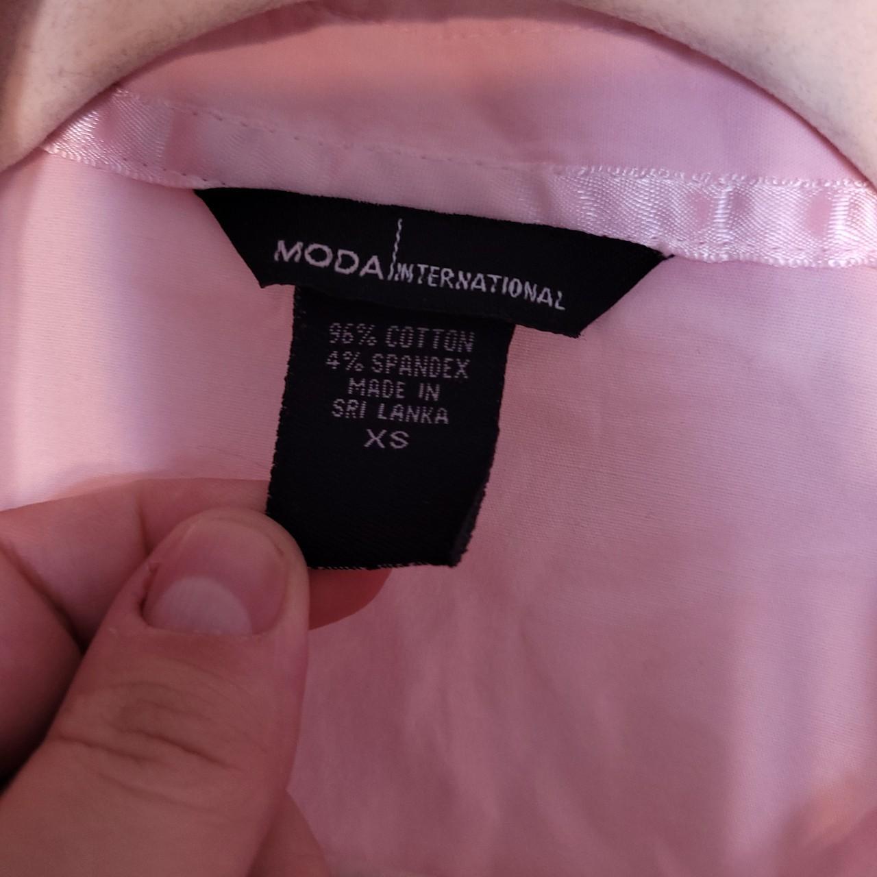 Moda International Baby Pink Blouse Cotton Blend... - Depop