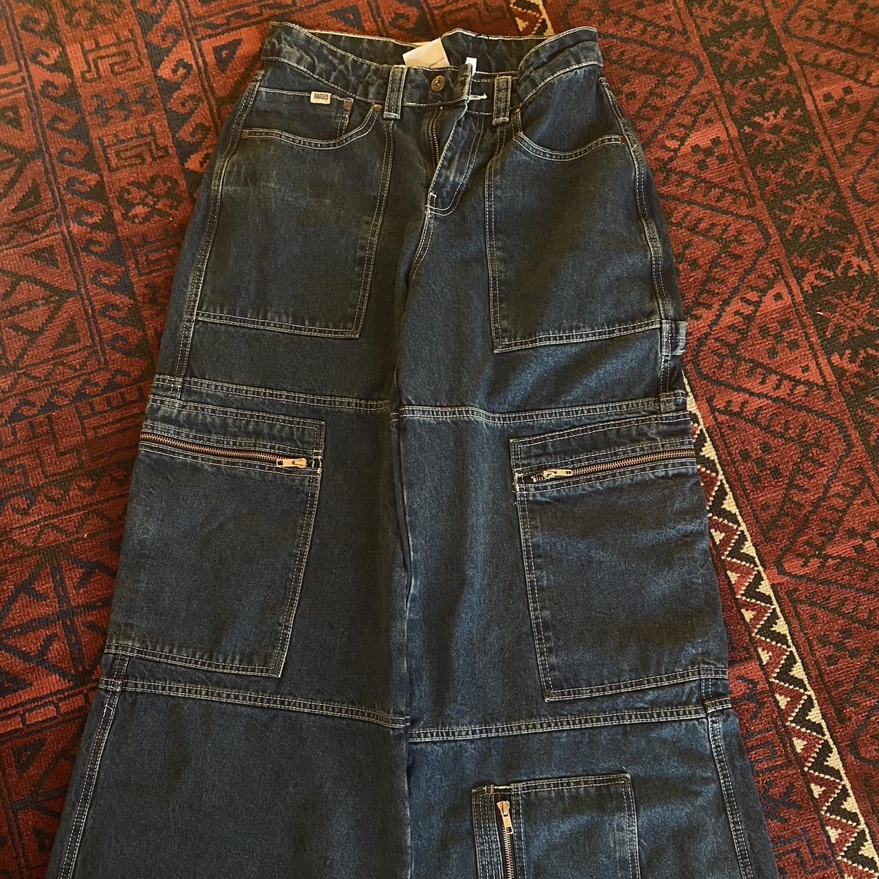 brand new ragged big pocket jeans really cute but... - Depop