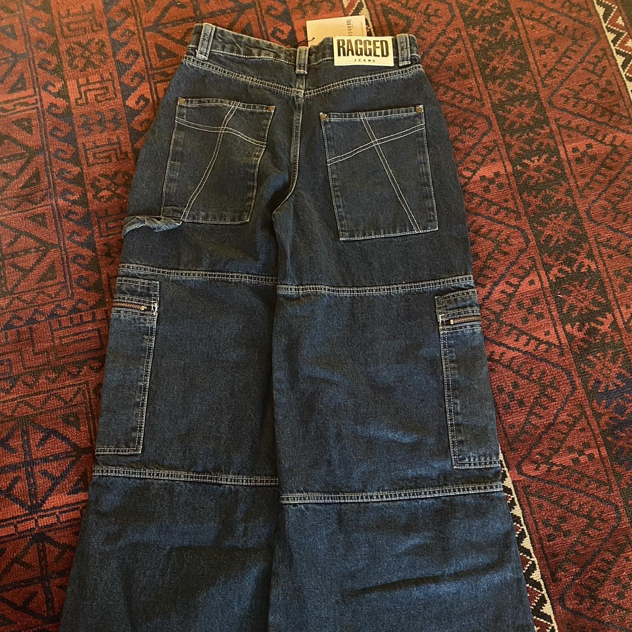 brand new ragged big pocket jeans really cute but... - Depop