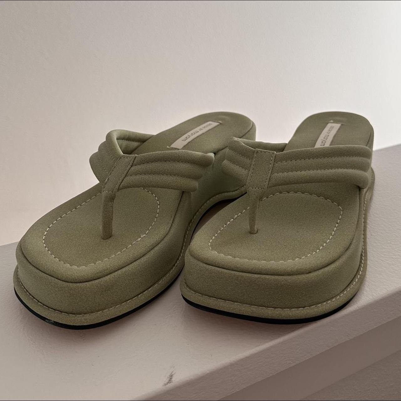 design by maryam green platform sandals - worn... - Depop