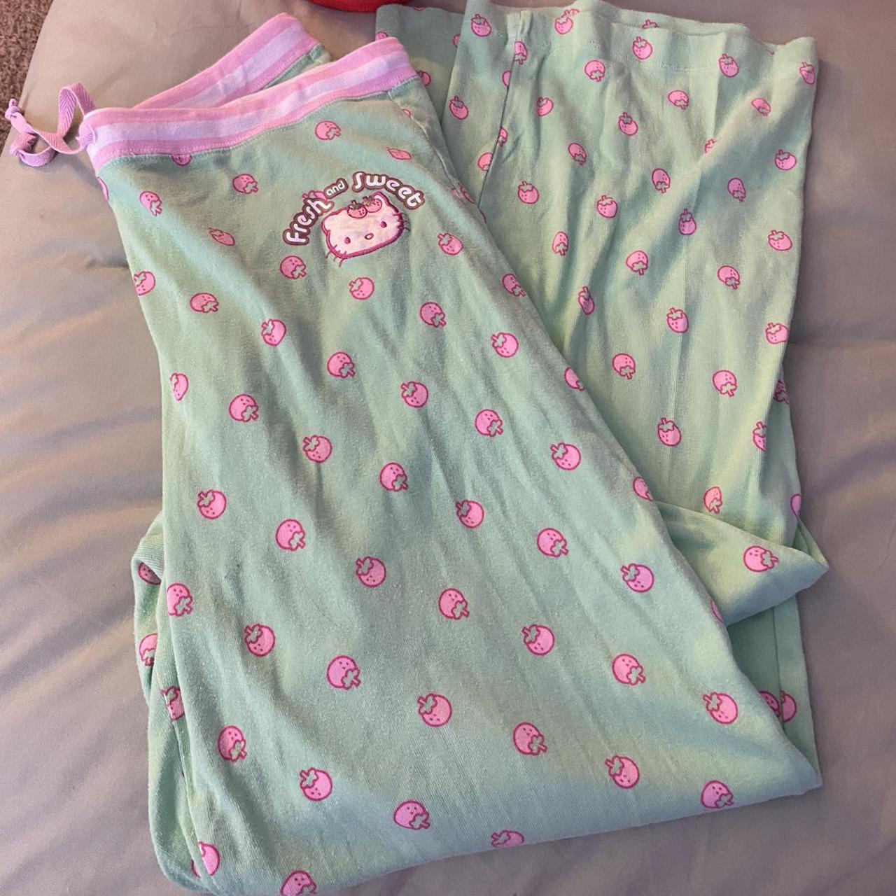 Green Hello Kitty Pajama Pants these pants are soo... - Depop