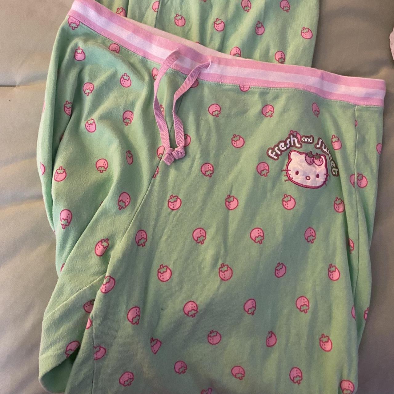 Green Hello Kitty Pajama Pants these pants are soo... - Depop