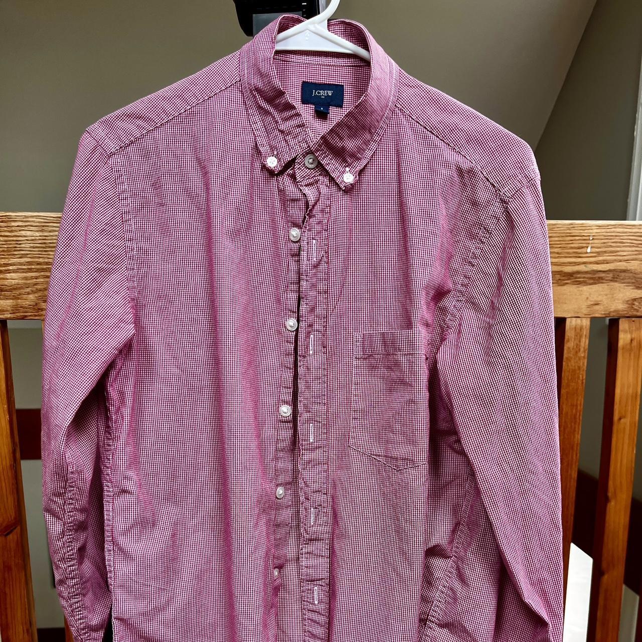 J. Crew Men’s Slim Washed Red Shirt 100% cotton - Depop