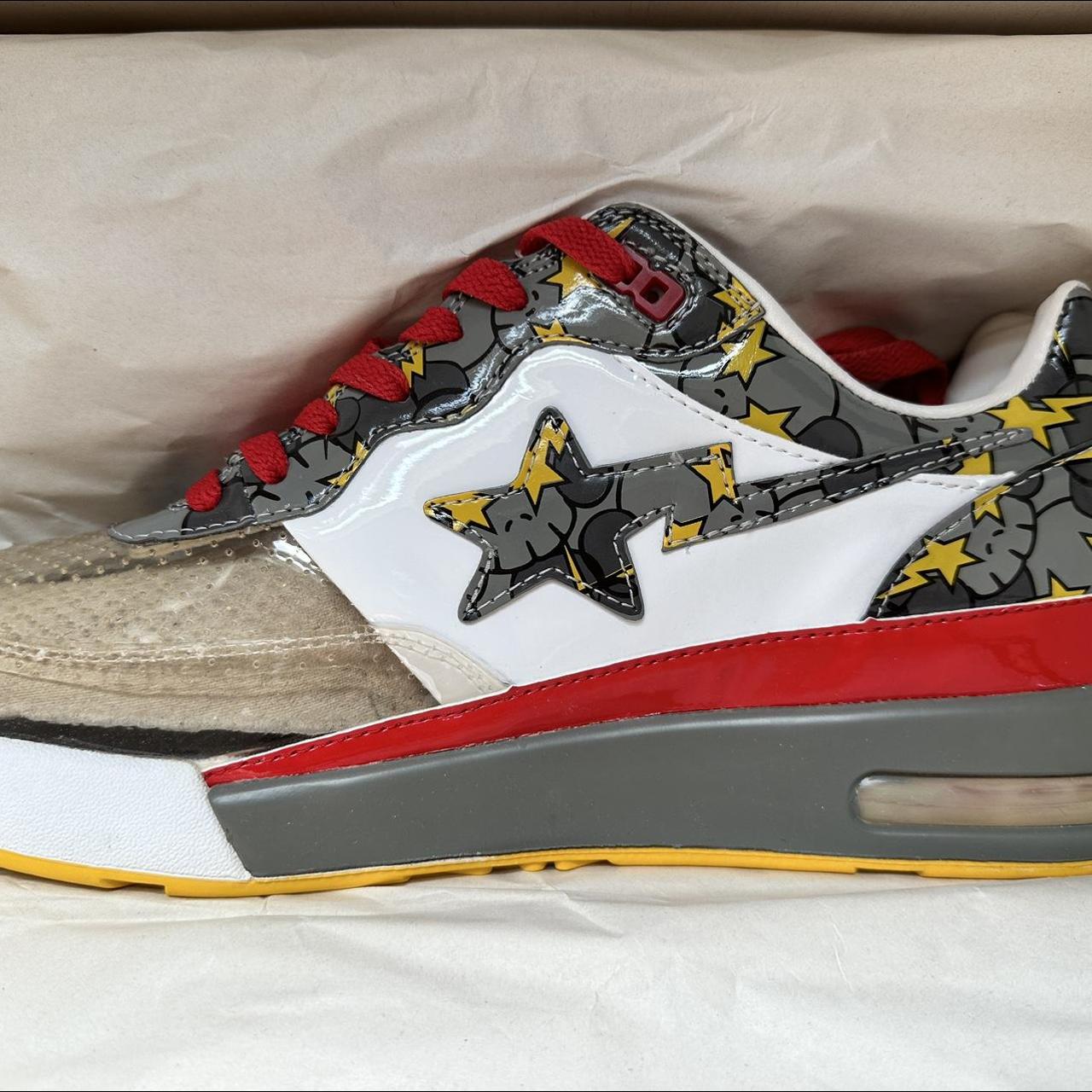 BAPE Men's Brown and White Trainers | Depop