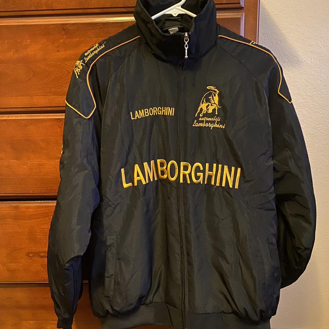 Lamborghini Embroidered Racing Jacket Black brand... - Depop