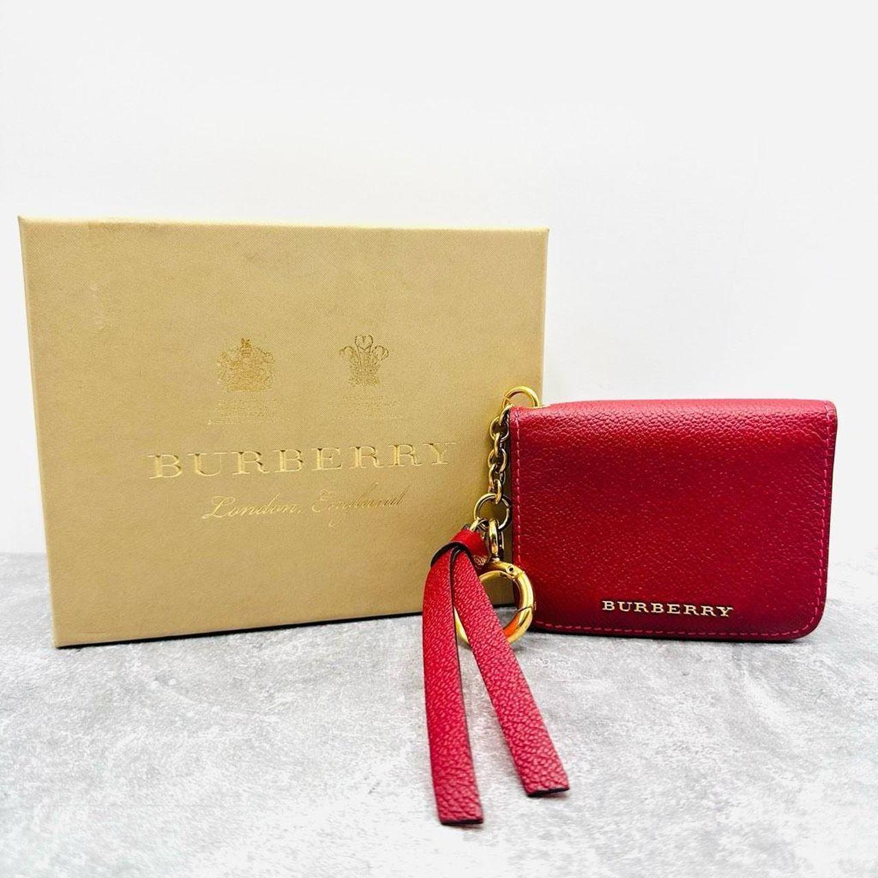 Burberry Red & Pink Camberwell Card Case Key Ring ID... - Depop