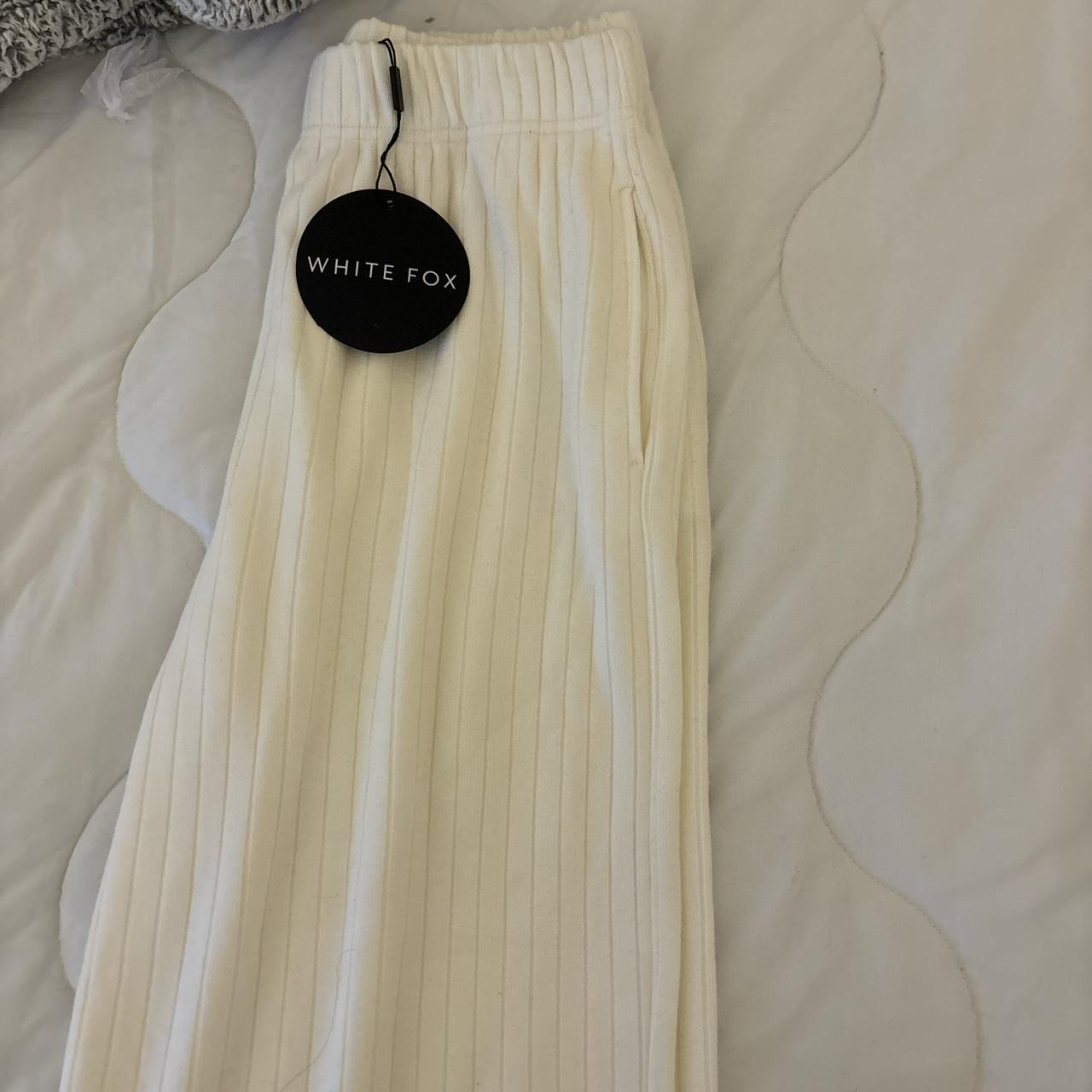 WHITE FOX S pants BRAND NEW TAGS BEIGE/WHITE - Depop